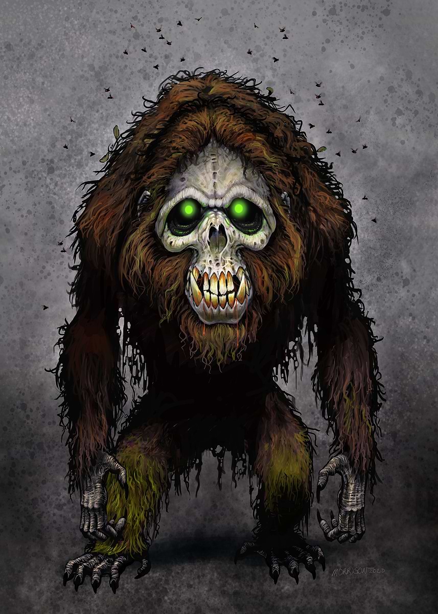 'Skunk Ape Cryptid' Poster, picture, metal print, paint by Stanley Morrison | Displate
