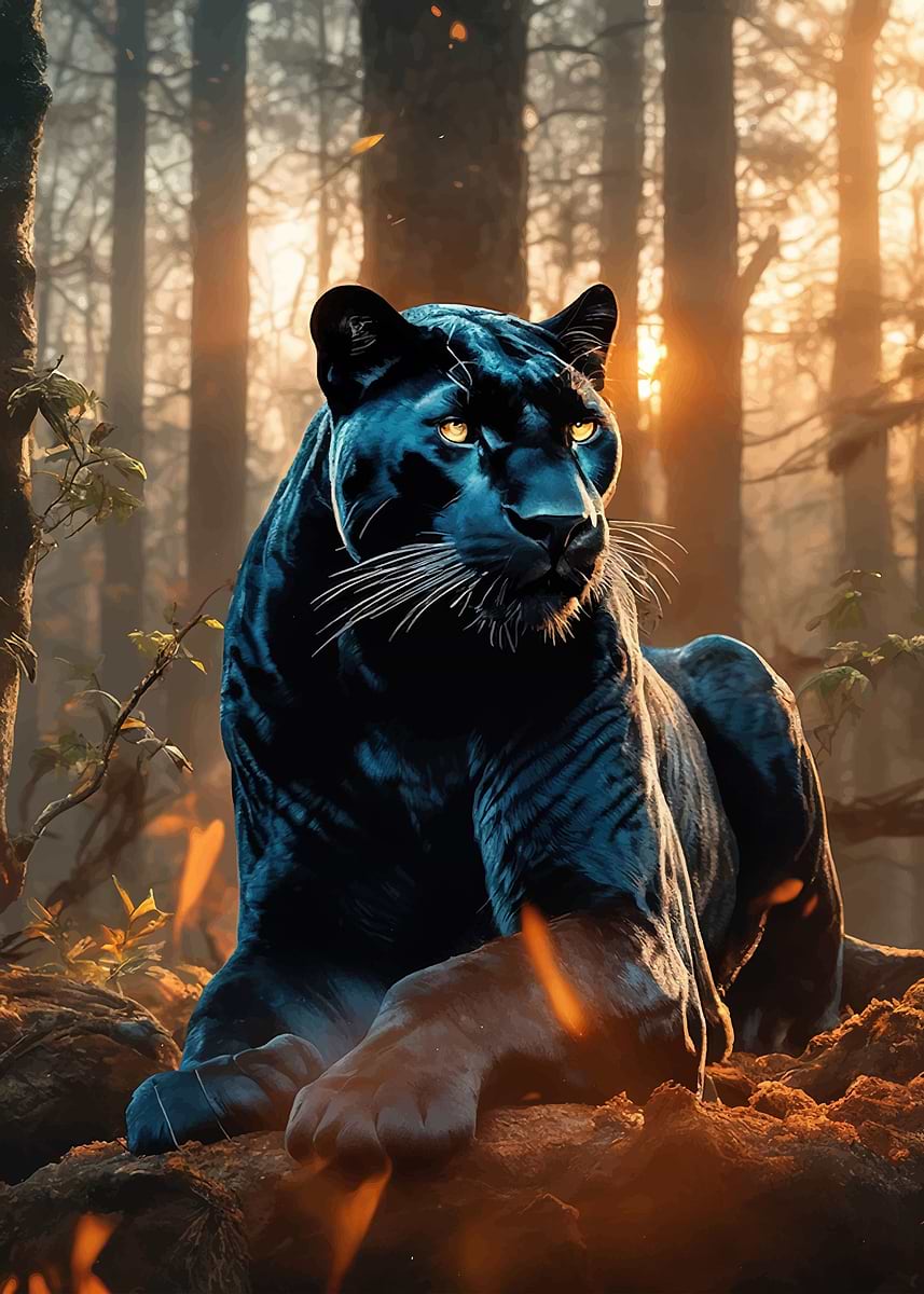 'majestic panther' Poster, picture, metal print, paint by Zeeshan Ali ...