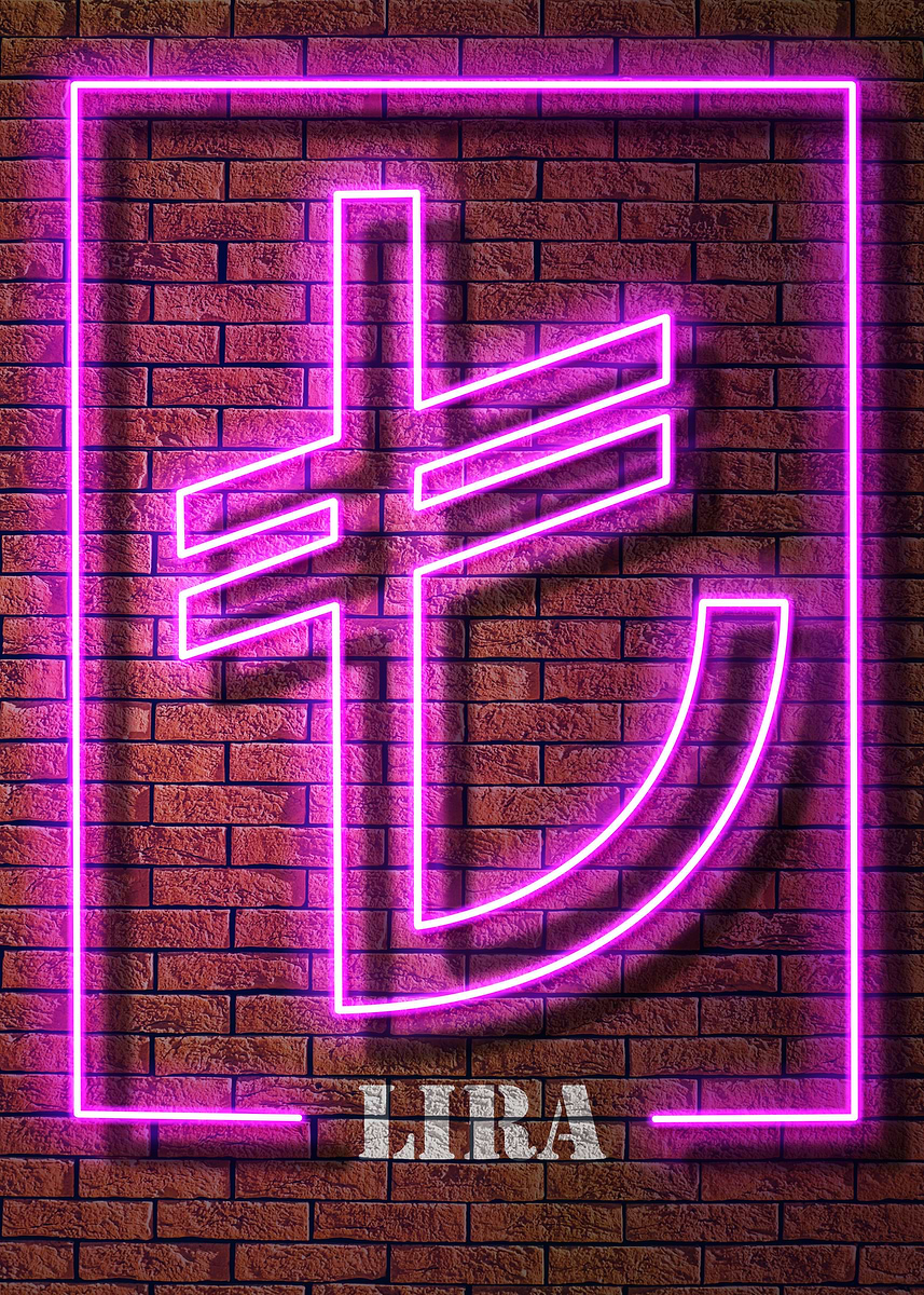 'NEON LIRA SIGN' Poster, picture, metal print, paint by Abdull Obaa ...