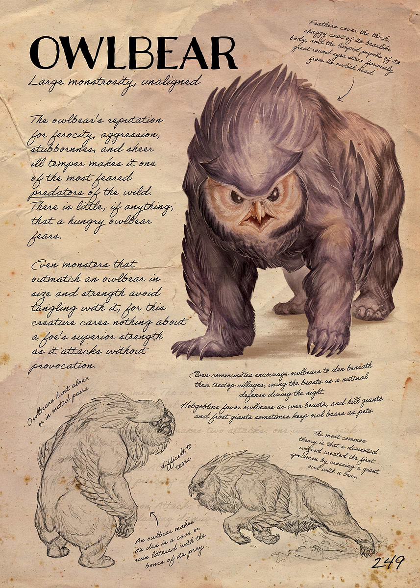 'Owlbear Note' Poster, picture, metal print, paint by Dungeons and ...