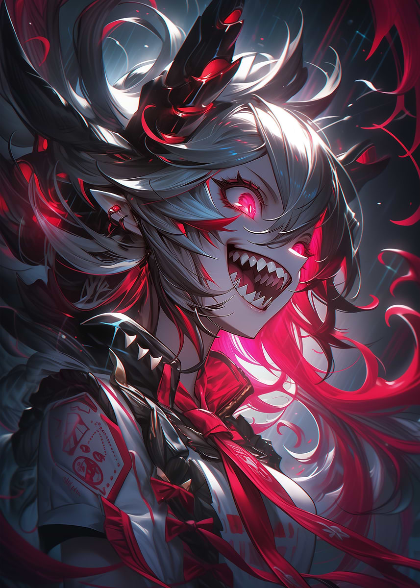 'Crazy Anime School Girl' Poster, picture, metal print, paint by Vizio ...