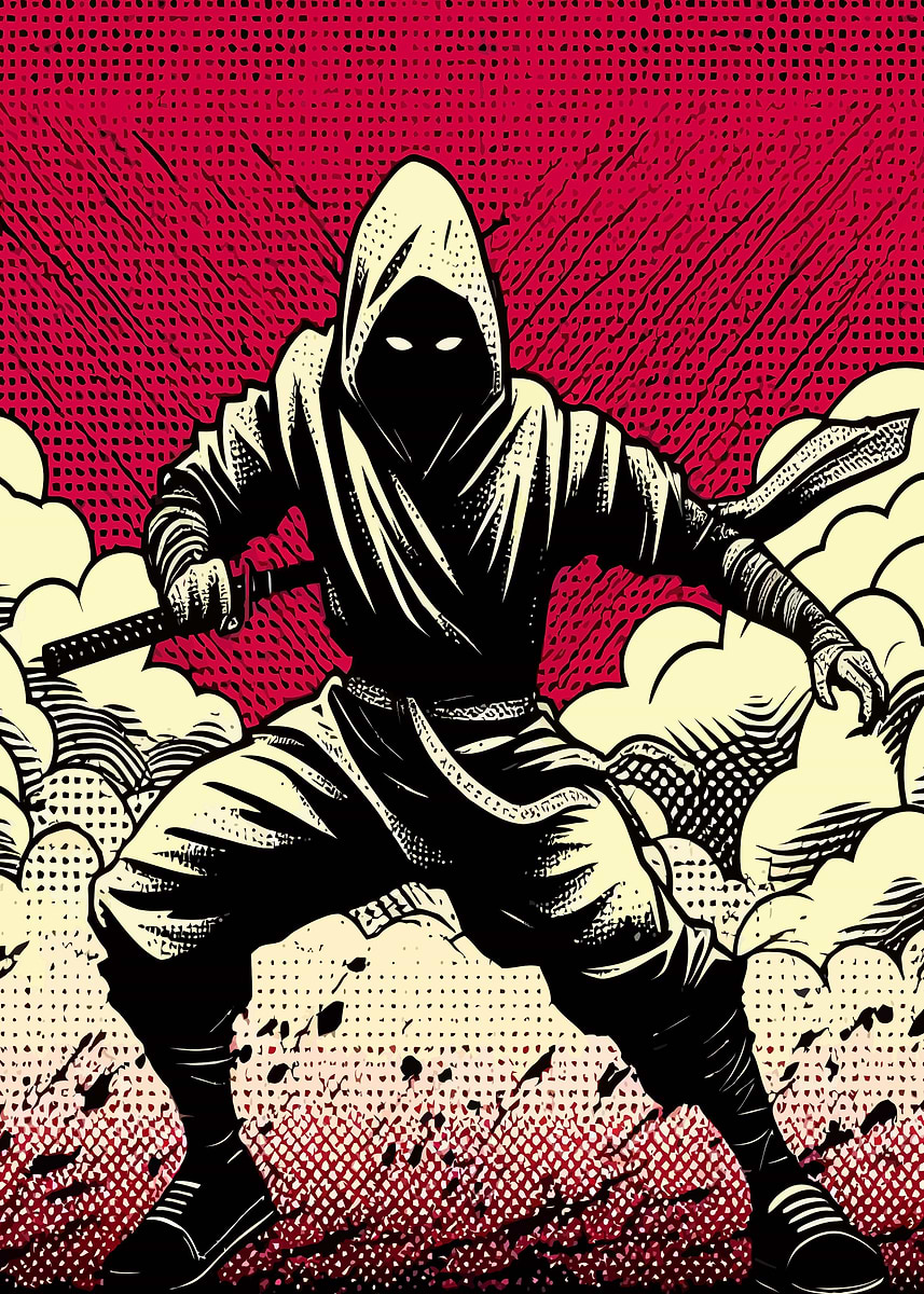 'Exciting Ninja Art' Poster, picture, metal print, paint by DREAM ART ...