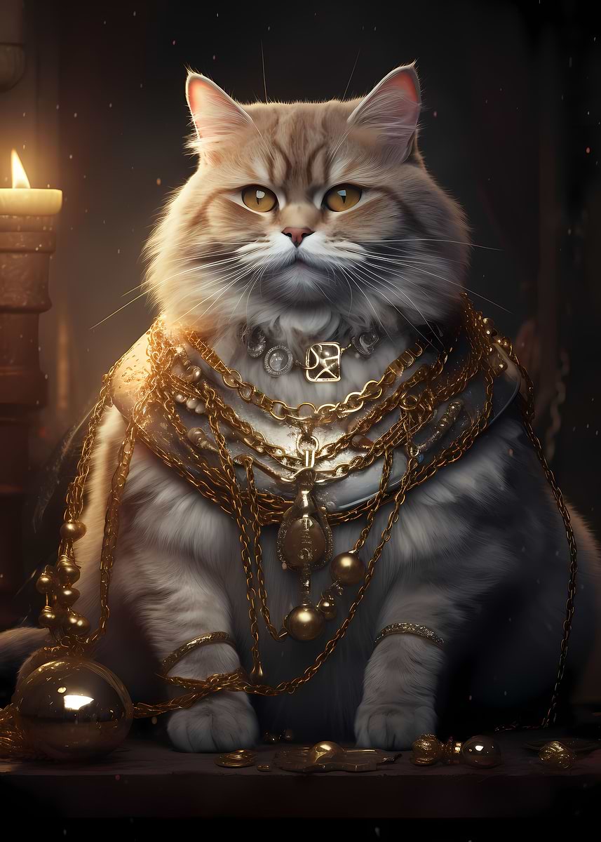 'fat cat rich king' Poster, picture, metal print, paint by Autophil ...