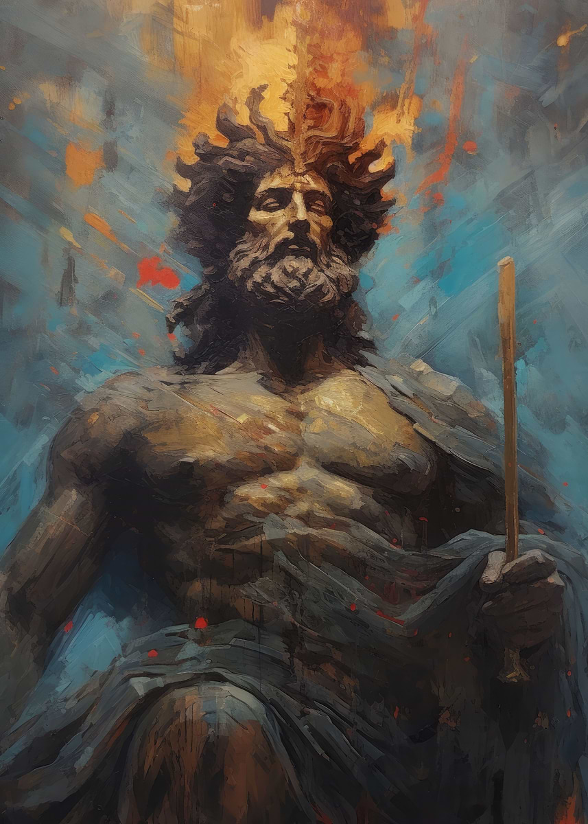'Zeus Oil Paint' Poster, picture, metal print, paint by Stylianos ...