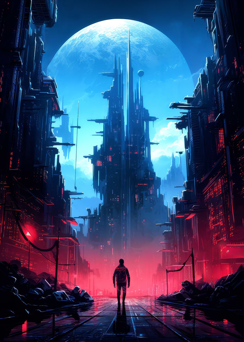 'Futuristic Cyber City' Poster, picture, metal print, paint by Craig ...