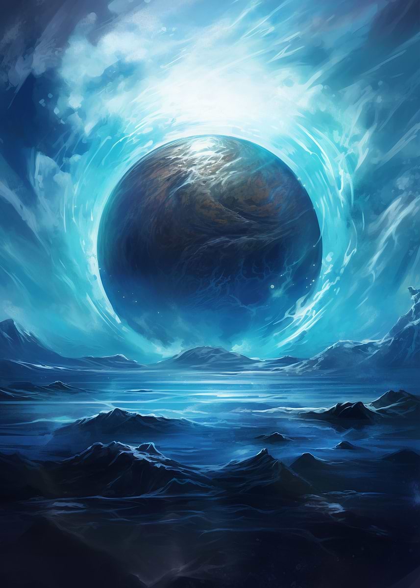 'Explosion of Blue Planet' Poster, picture, metal print, paint by ...