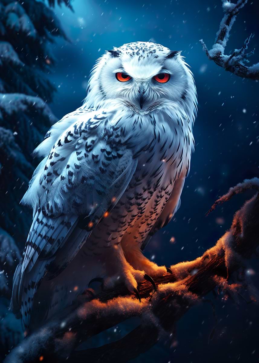 'Epic Snowy Snow Owl' Poster, picture, metal print, paint by Dennex ...