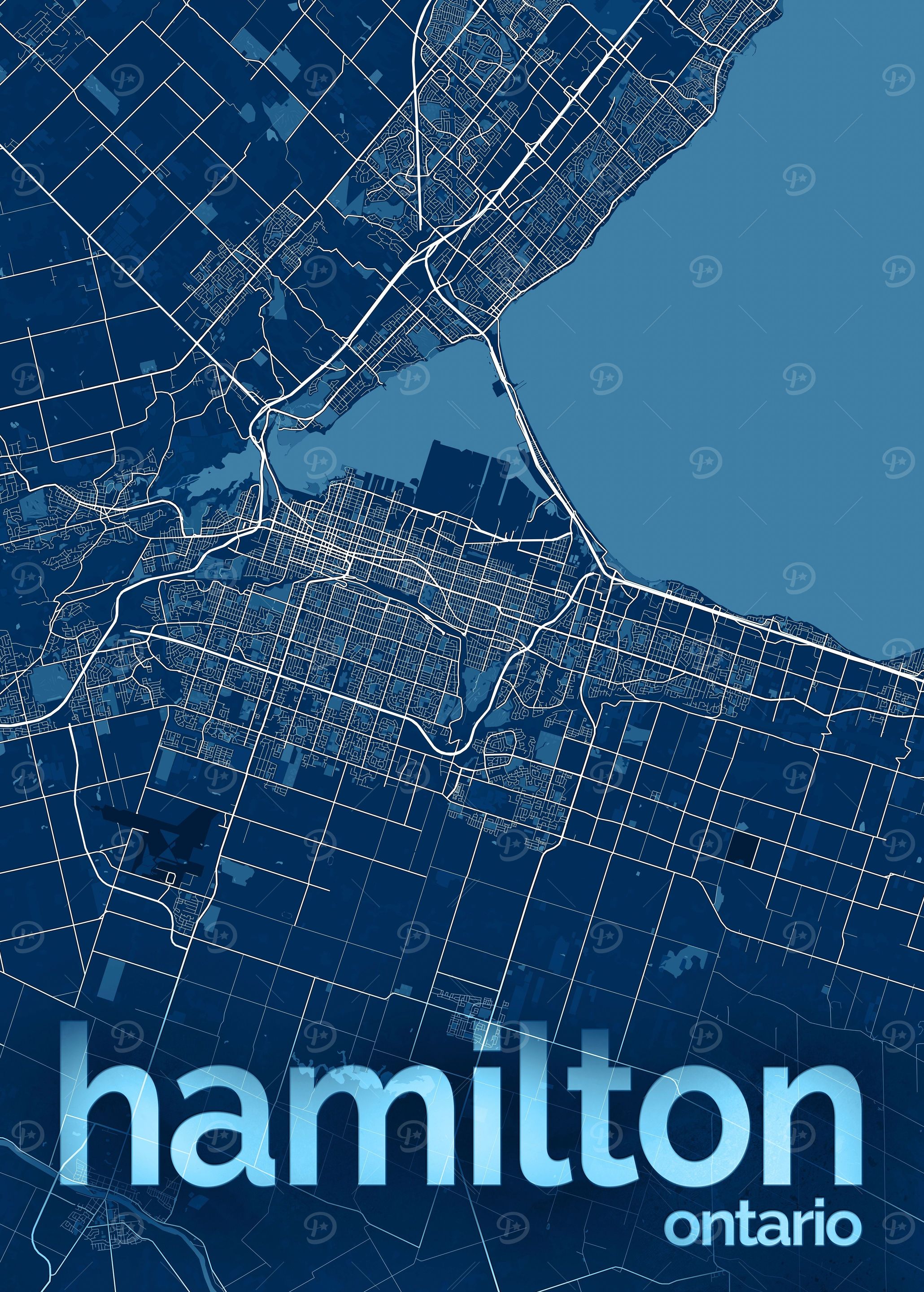 'Hamilton City Street Map' Poster, picture, metal print, paint by Scott ...