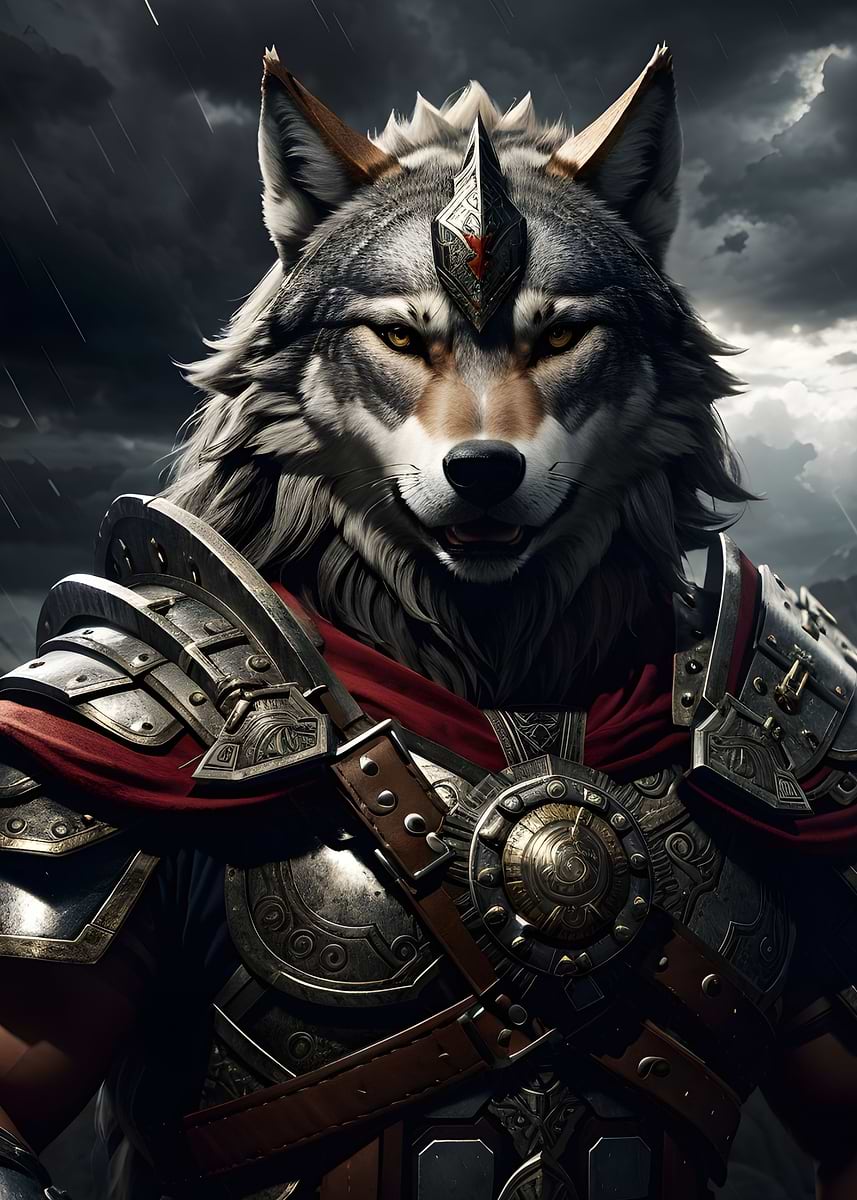 'Wolf armor warrior' Poster, picture, metal print, paint by Ayen Khusna ...