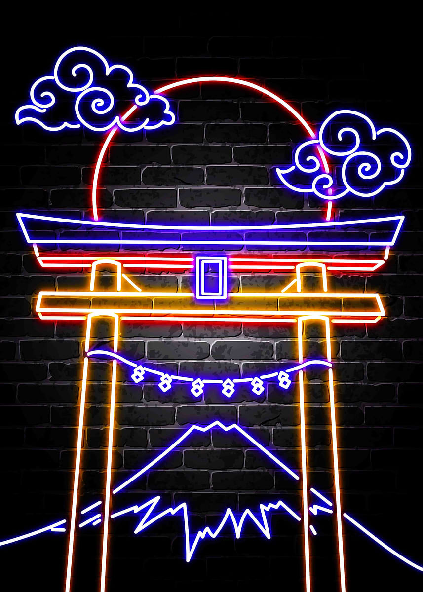 'Japanese Neon' Poster, picture, metal print, paint by daniel snichols ...