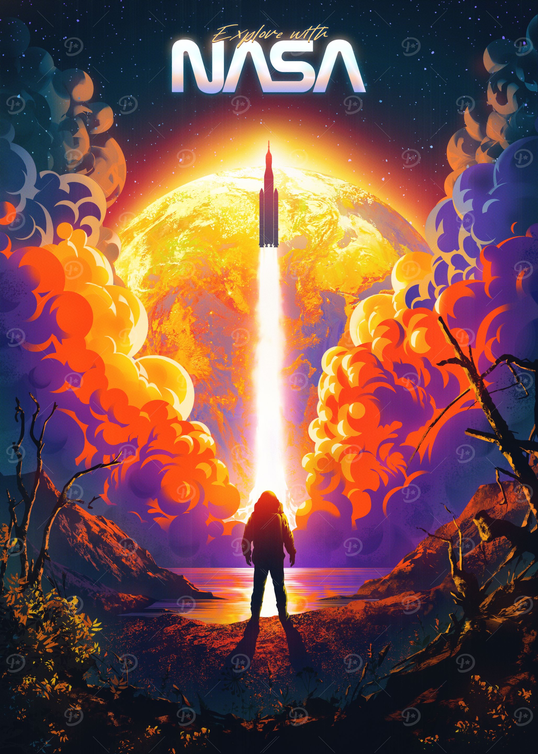 ''Explore' Geeky Travel' Poster, picture, metal print, paint by NASA ...