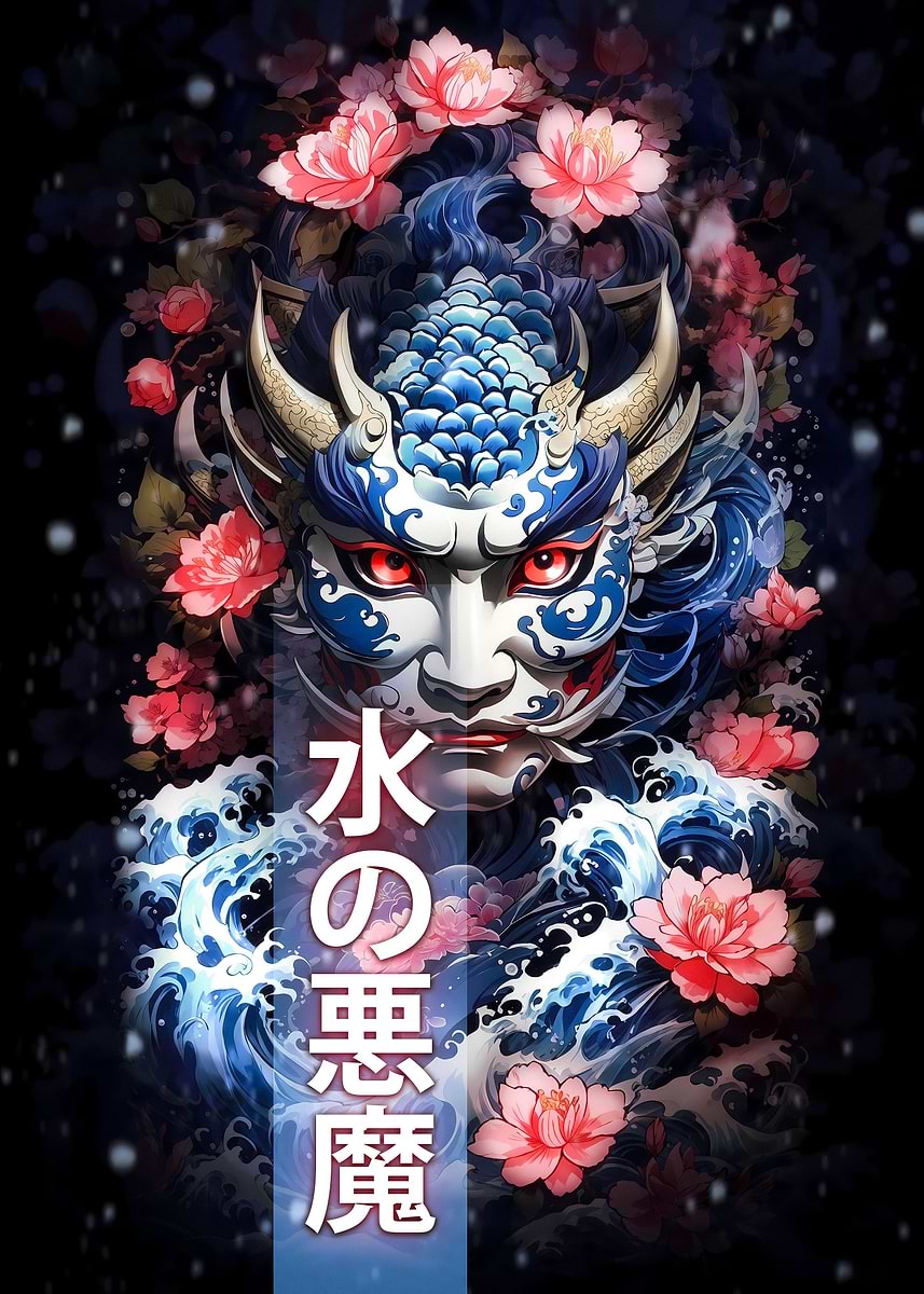 'Japanese Water Spirit' Poster, picture, metal print, paint by Atanas ...