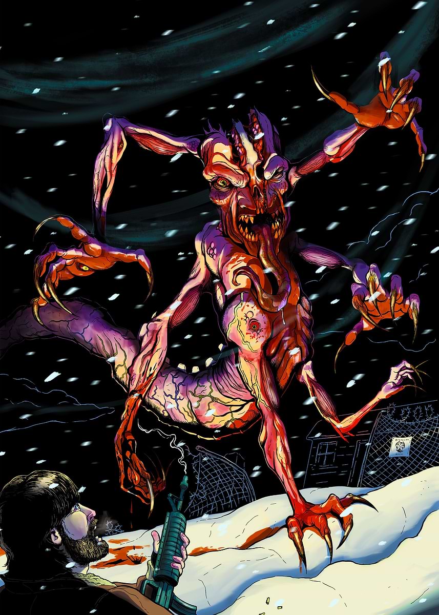 'Anime Horror Alien Mutant' Poster, picture, metal print, paint by ...