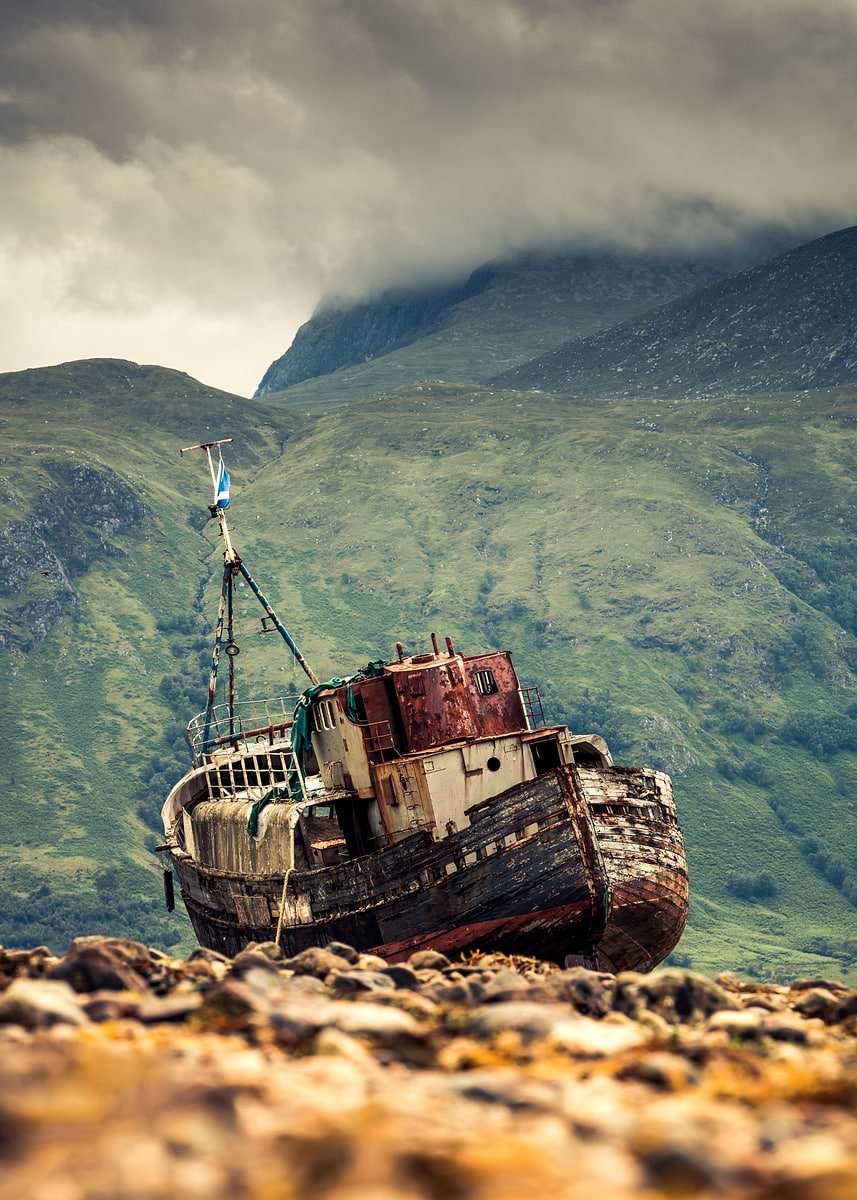 'Corpach Shipwreck' Poster, picture, metal print, paint by Craig Doogan ...