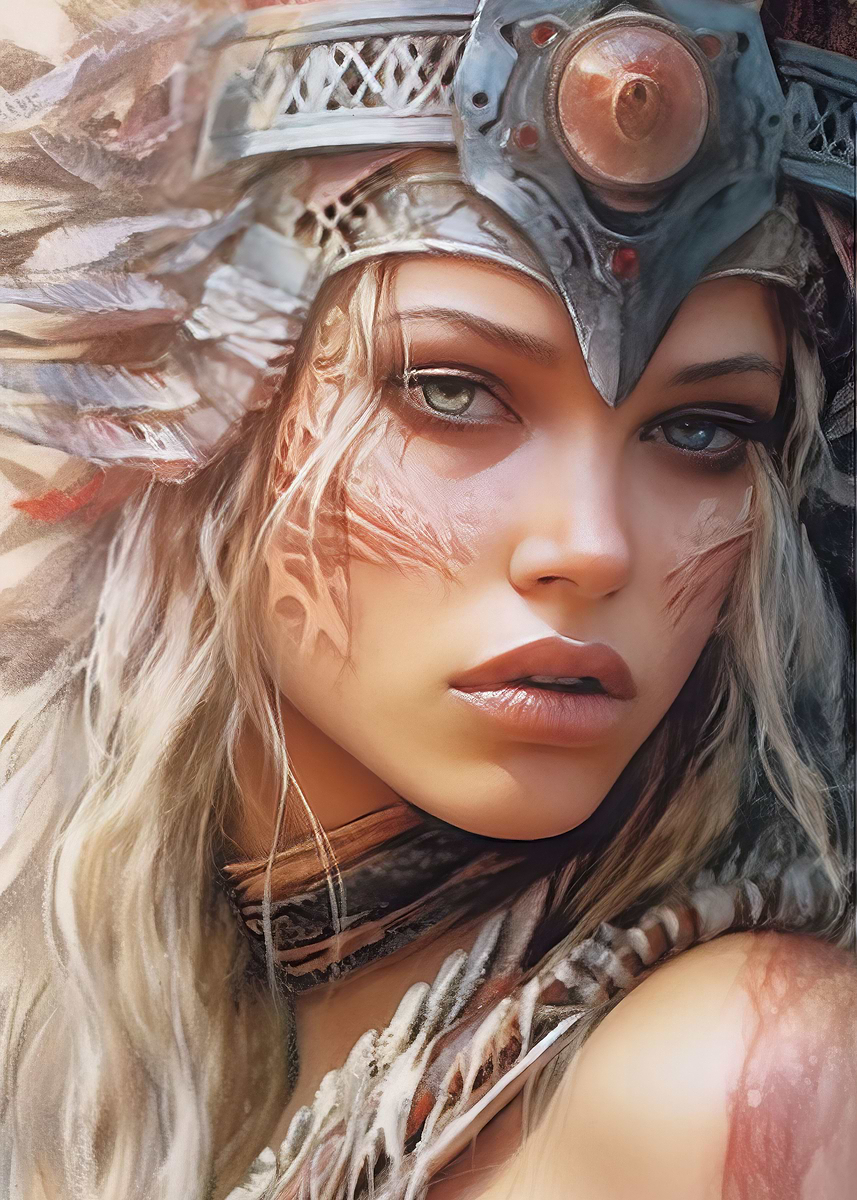 'Amazon woman' Poster, picture, metal print, paint by Graphics GC ...