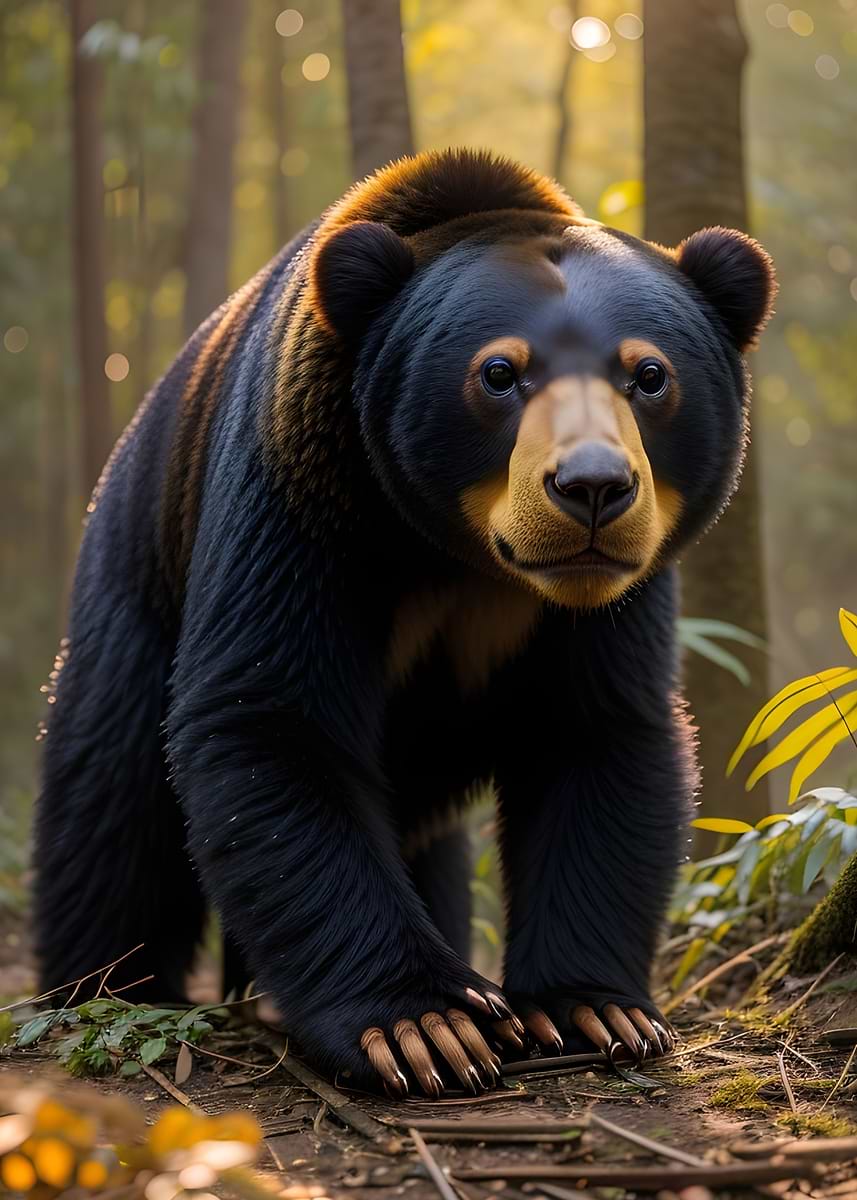 'Sunrise sun bear animal' Poster, picture, metal print, paint by Ayen ...