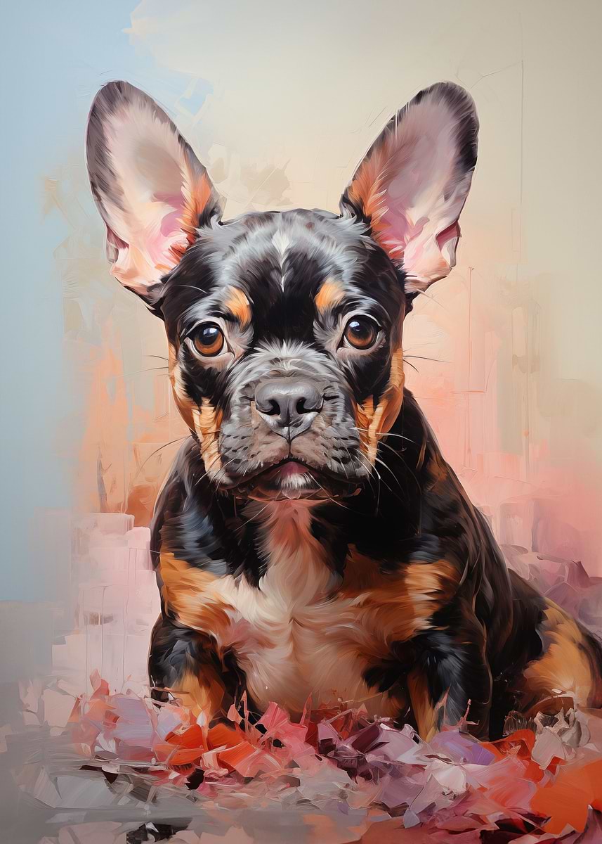 'Frenchie puppy' Poster, picture, metal print, paint by PetsArt Design ...