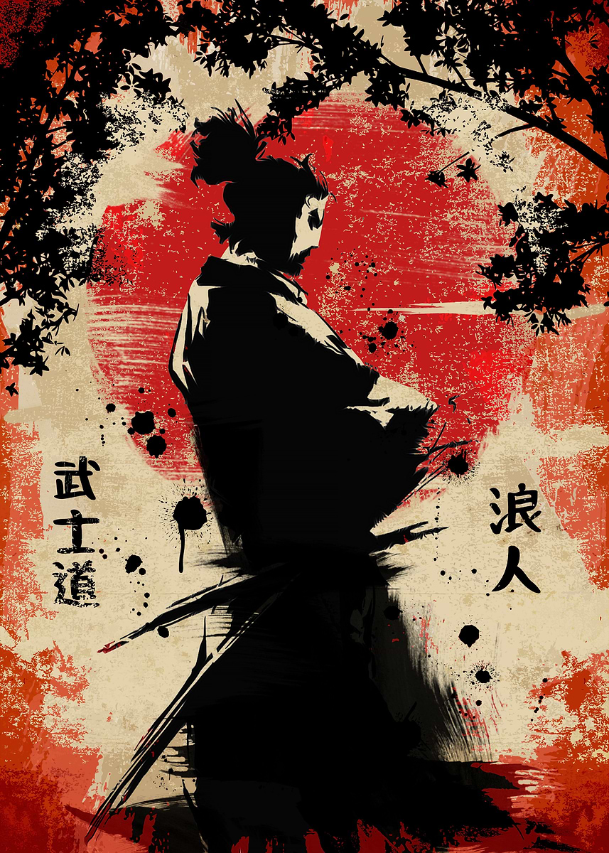 'The Ronin VI' Poster, picture, metal print, paint by NoMans | Displate