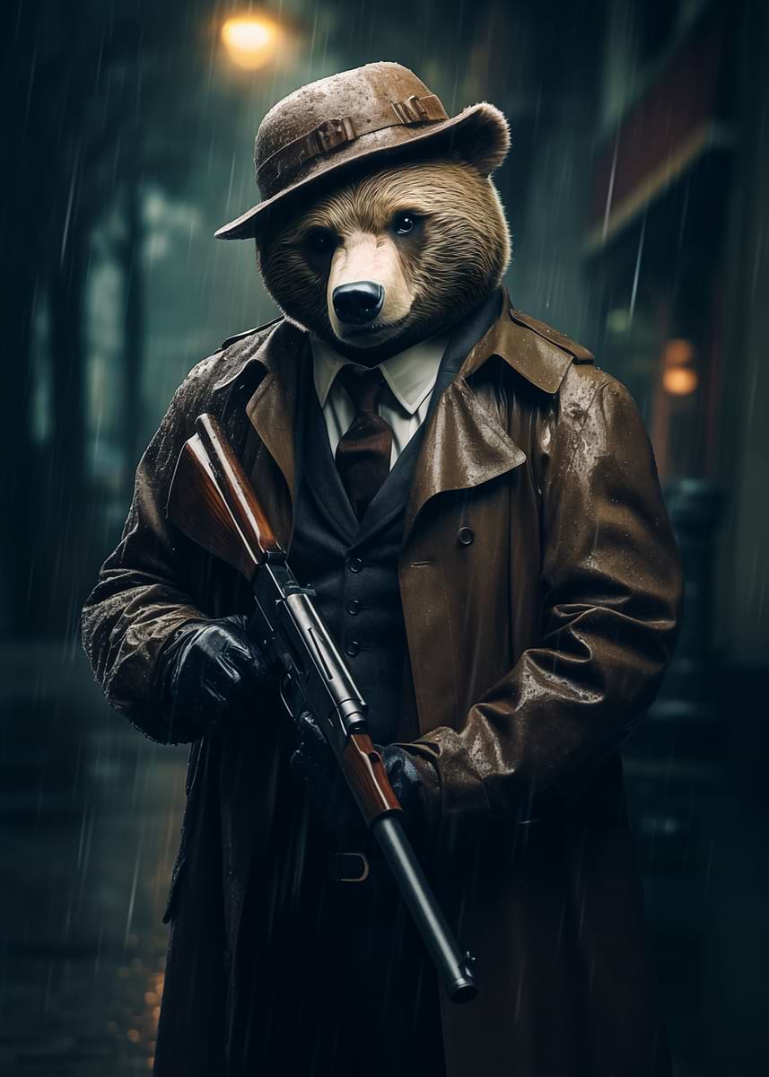 'Dangerous Mafia Bear' Poster, picture, metal print, paint by Notorious ...