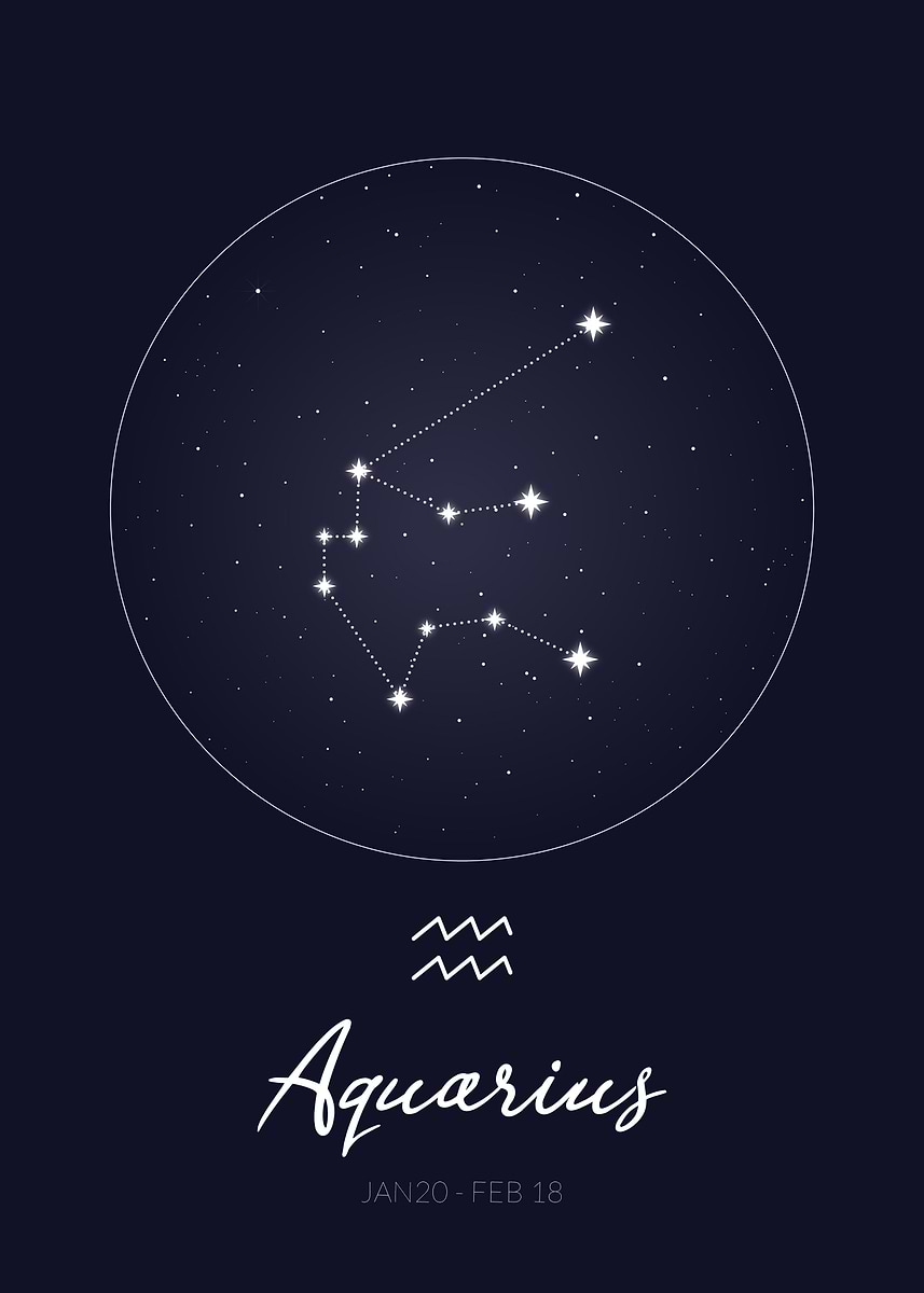 'Aquarius Zodiac Sign' Poster, picture, metal print, paint by dkDesign ...