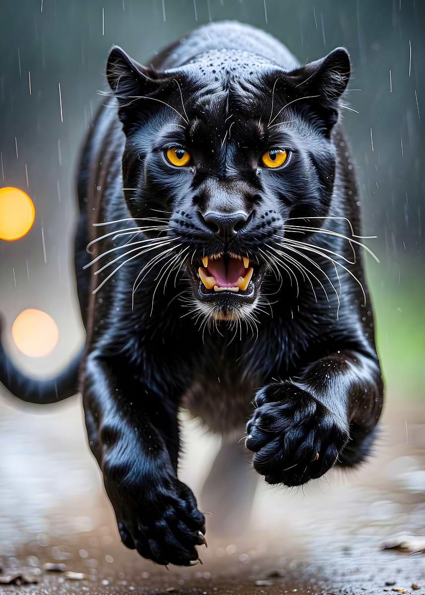 'Savage Wild Black Panther' Poster, picture, metal print, paint by Karx ...