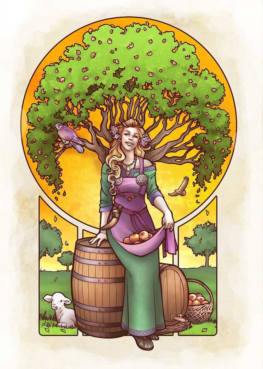 'Idunna with her Apples' Poster, picture, metal print, paint by ...