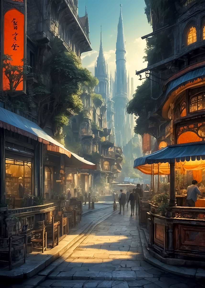 'Daytime Alley' Poster, picture, metal print, paint by Diego The ...