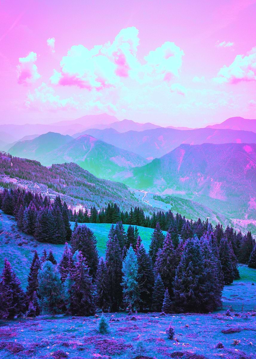 'Blue Land' Poster, picture, metal print, paint by Braxxaz | Displate
