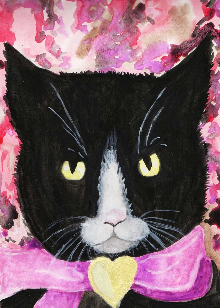 'Unimpressed Cat' Poster, picture, metal print, paint by SoleiaFlur ...