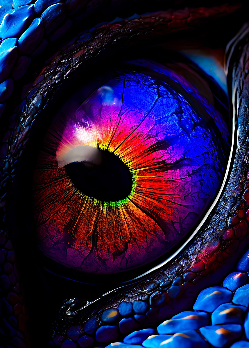 'Blue Dragon Eye' Poster, picture, metal print, paint by Danan Putra ...