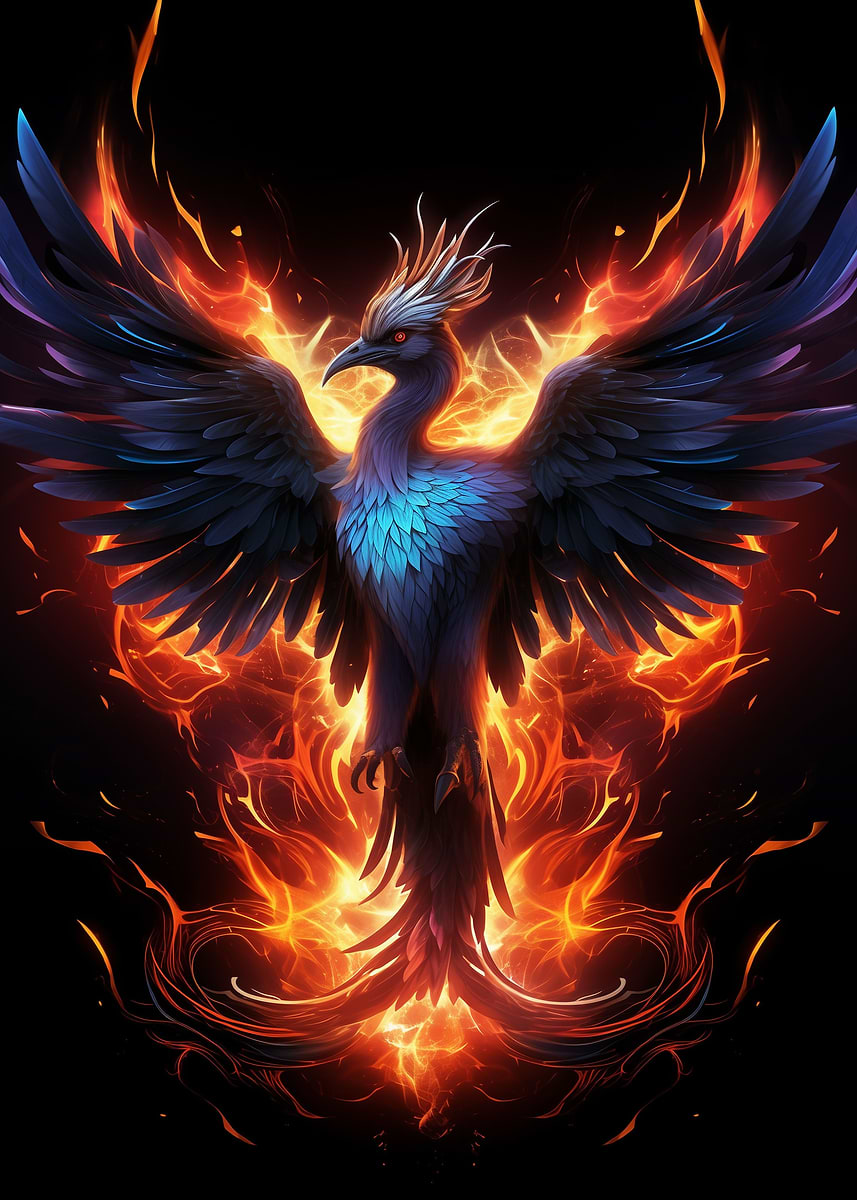 'phoenix fire' Poster, picture, metal print, paint by AB5 Collections ...