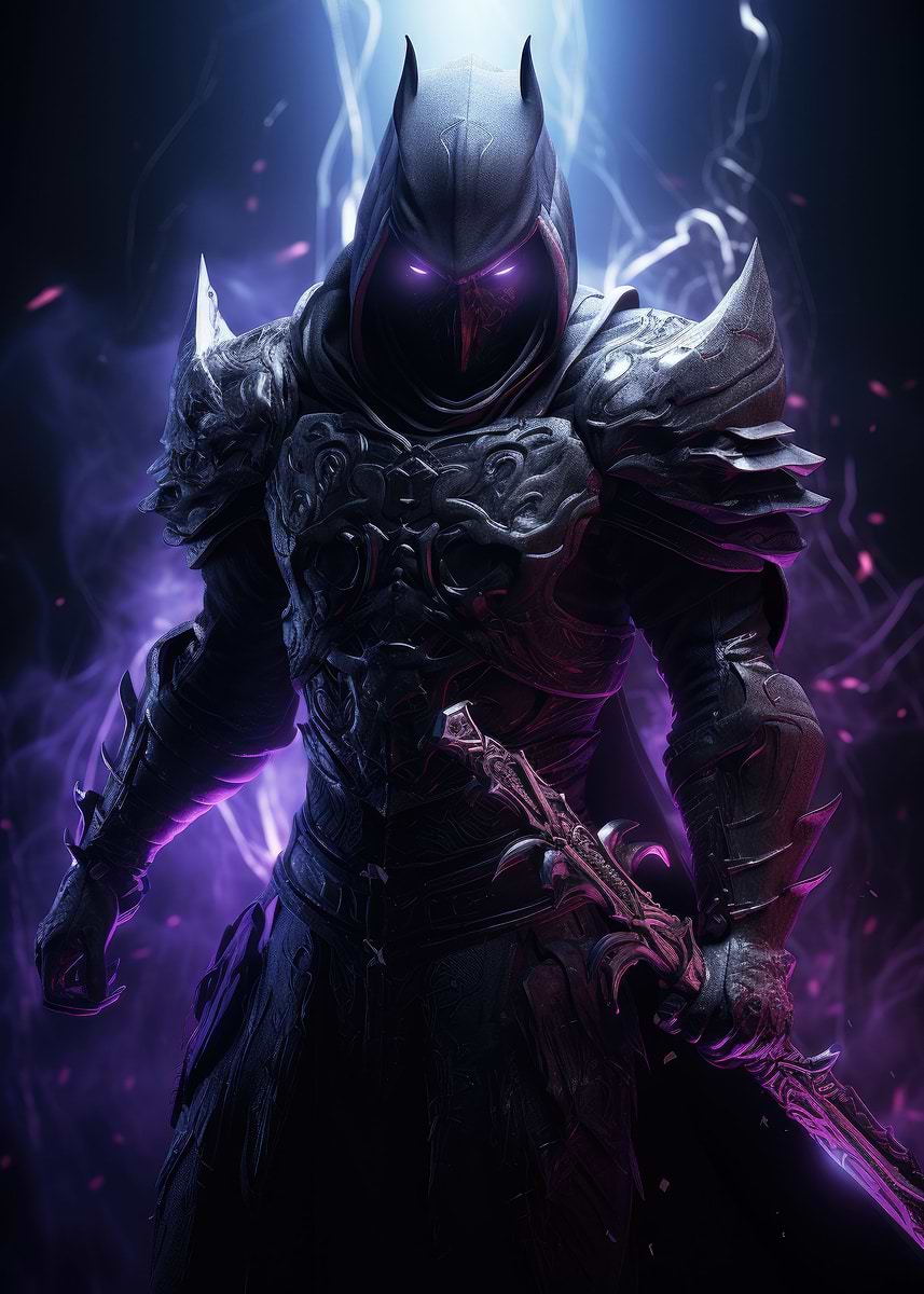 'Purple Knight' Poster, picture, metal print, paint by TESSERACT ART ...