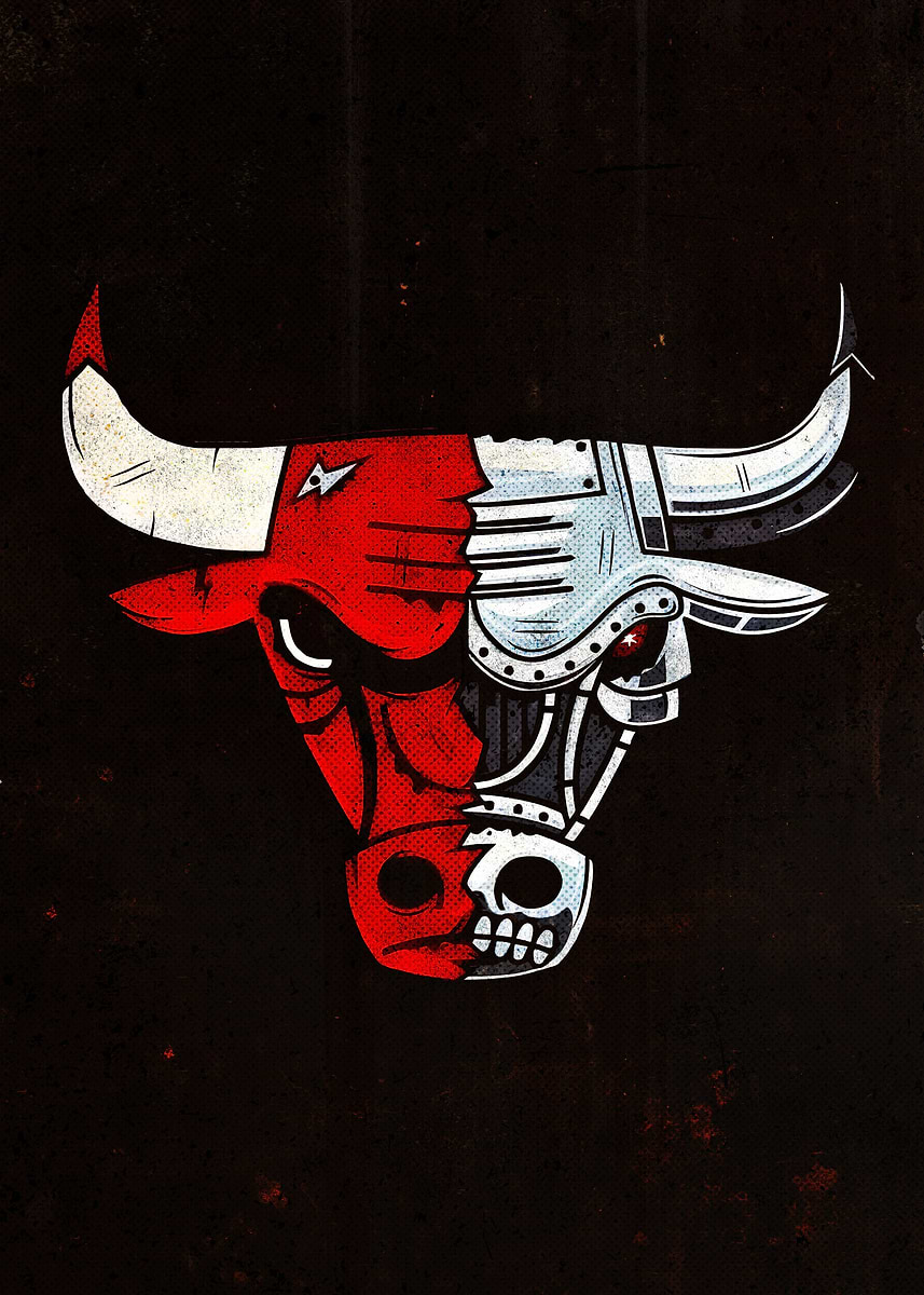 'Red Raging Bull' Poster, picture, metal print, paint by Uber Colektiv ...