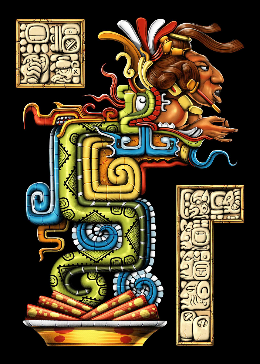 'Mayan Vision Serpent God' Poster, picture, metal print, paint by ...