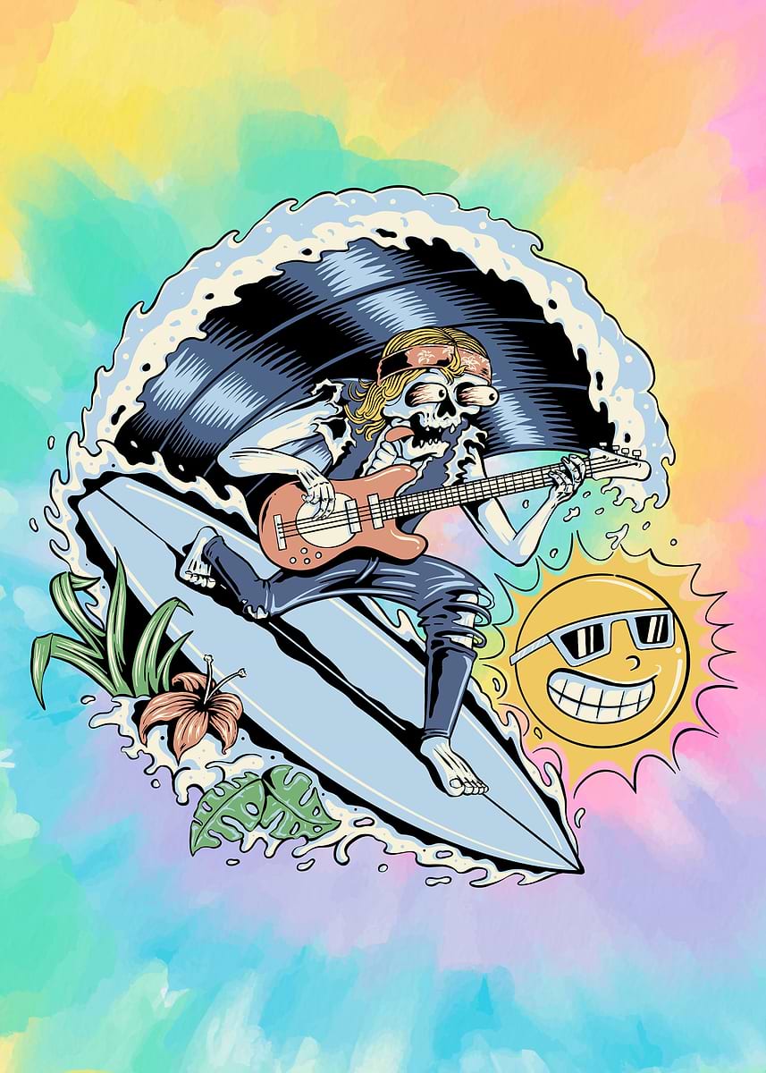 'Surf Rock' Poster, picture, metal print, paint by Quilimo Studio ...