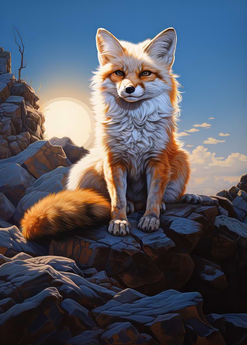 'Red Fox in Forest' Poster, picture, metal print, paint by Alisson ...