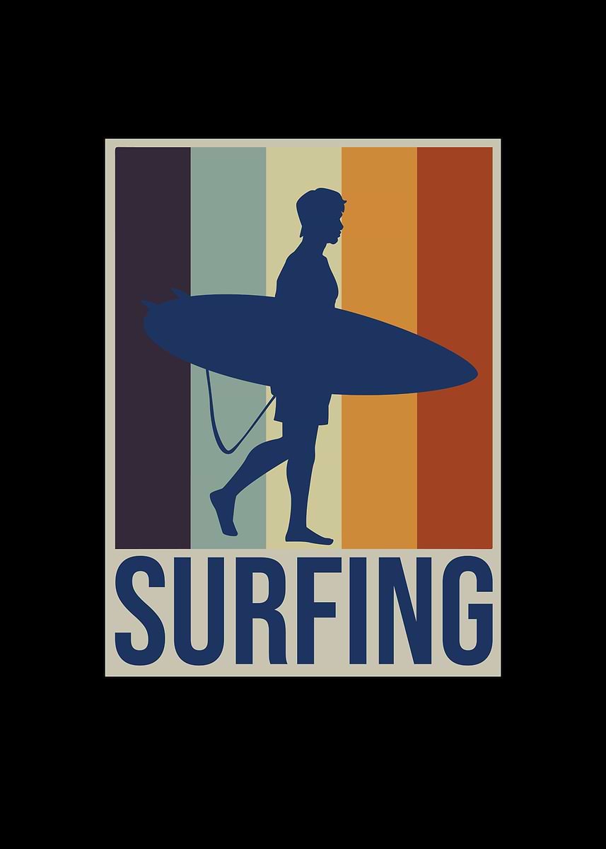 'Surfing Surfer Water Sport' Poster, picture, metal print, paint by ...