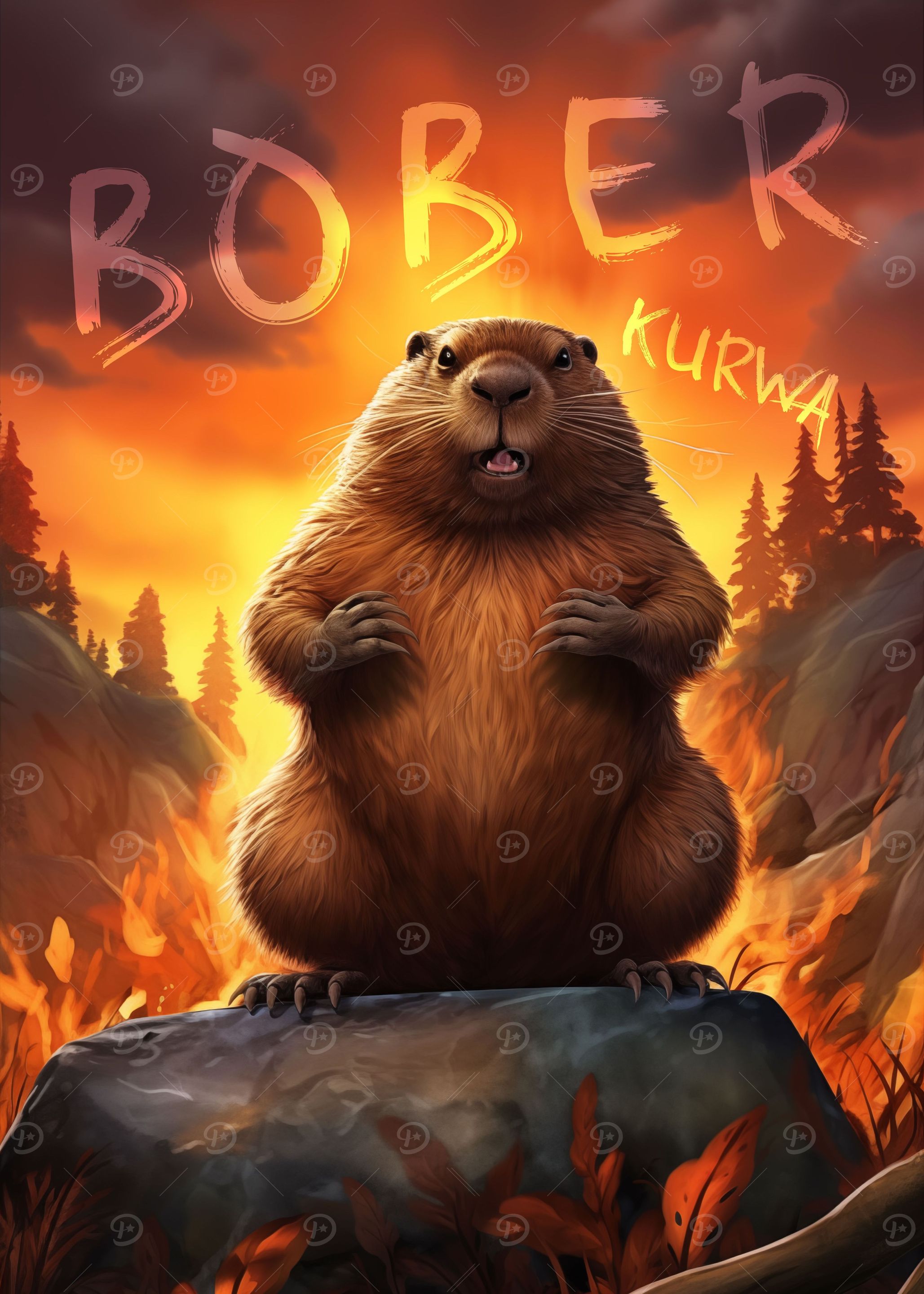 'Bober Meme ' Poster, picture, metal print, paint by DM Photography | Displate