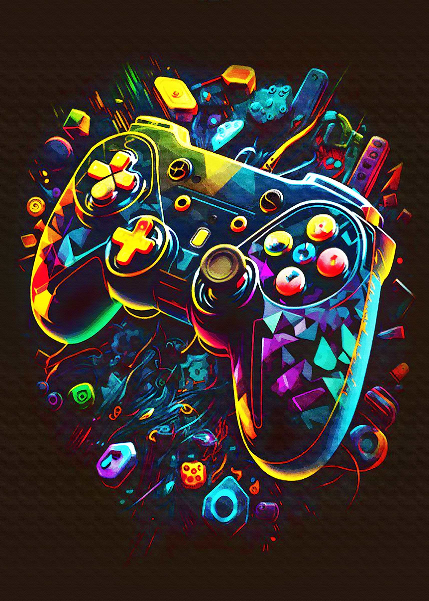 'Video Game Controller' Poster, picture, metal print, paint by Alexa ...