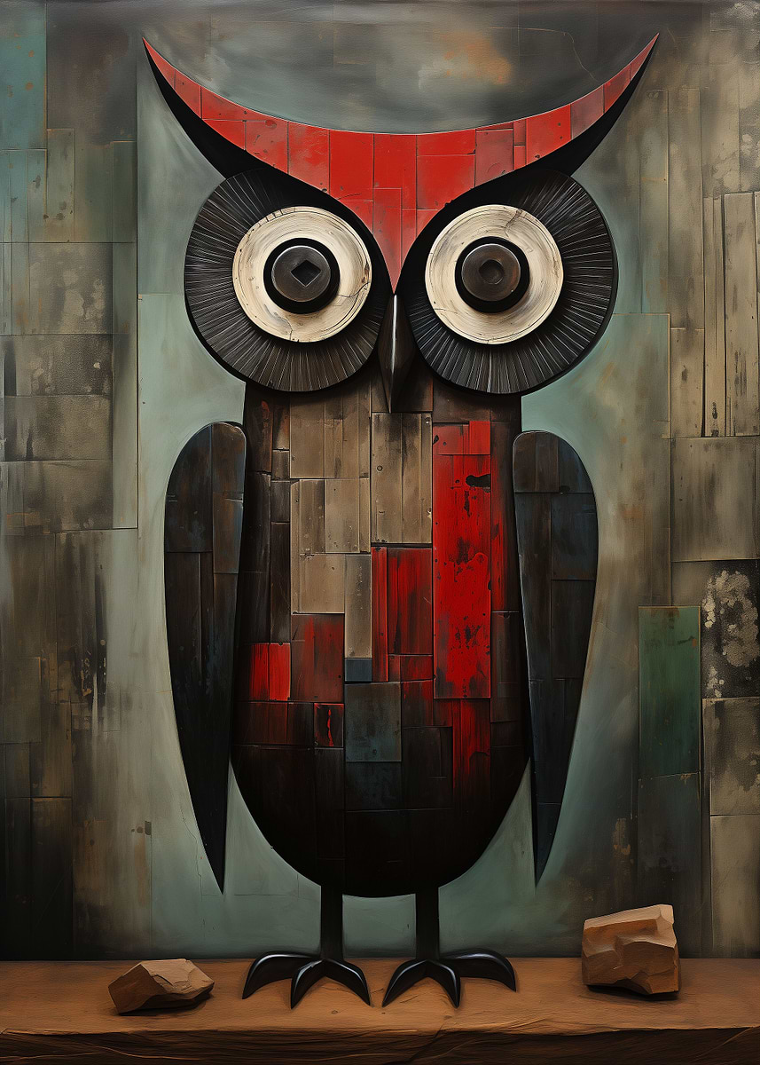 'Owl Painting ' Poster, picture, metal print, paint by Davia Jleeyah ...