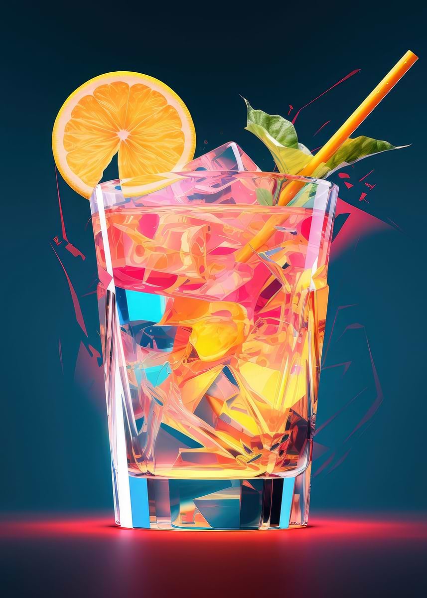 'Tropical Cocktail' Poster, picture, metal print, paint by TESSERACT 07 ...