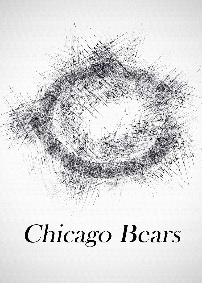 'Chicago Bears Sketch' Poster, picture, metal print, paint by MarjorieC ...