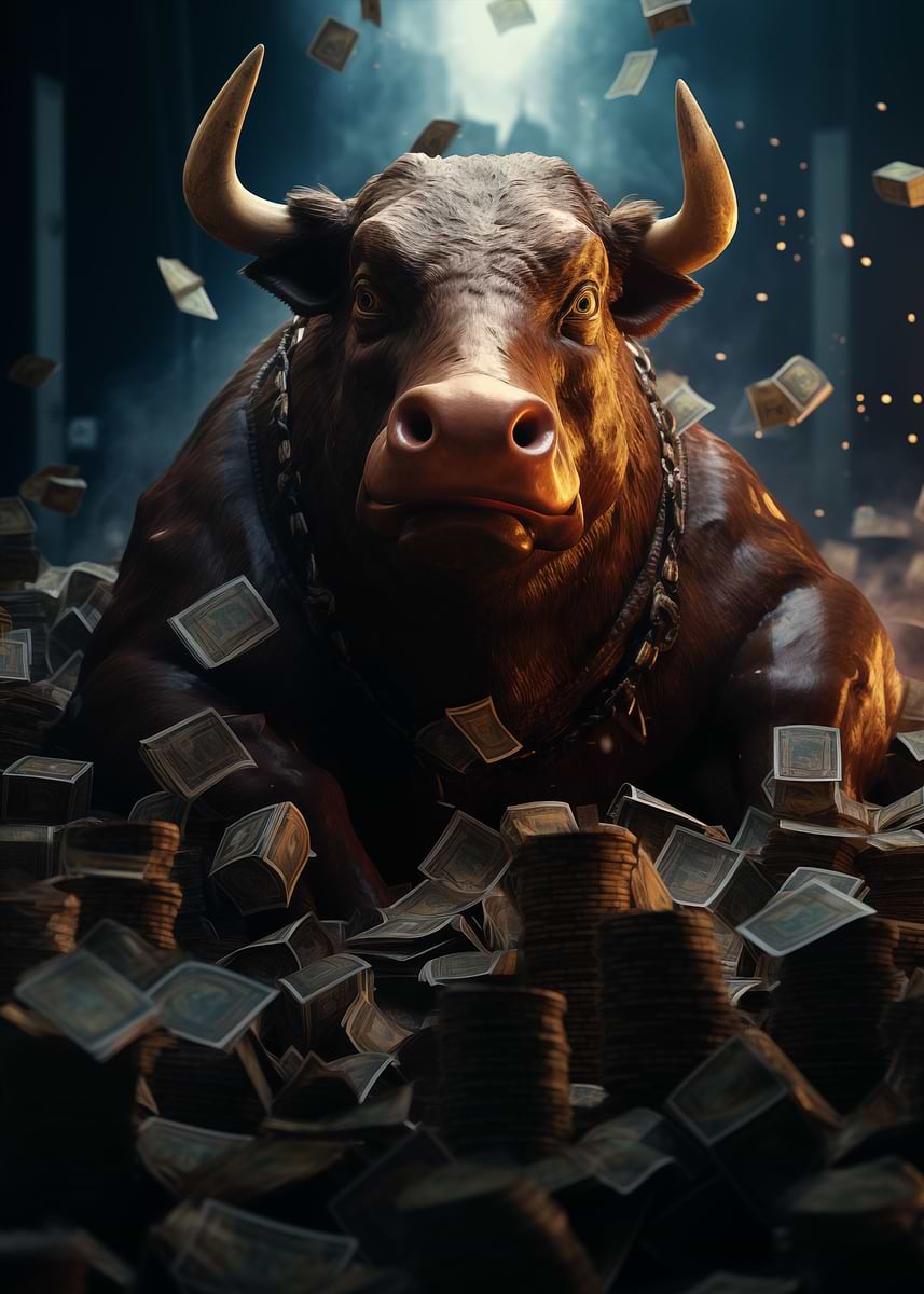 'Crypto Bull Cash Money' Poster, picture, metal print, paint by Zenz ...