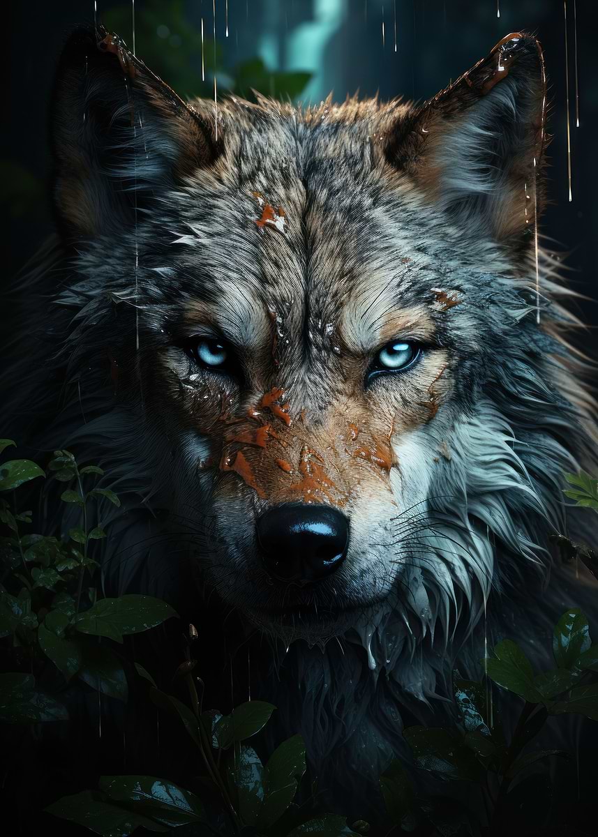 'Wolf portrait' Poster, picture, metal print, paint by Byrdyak | Displate