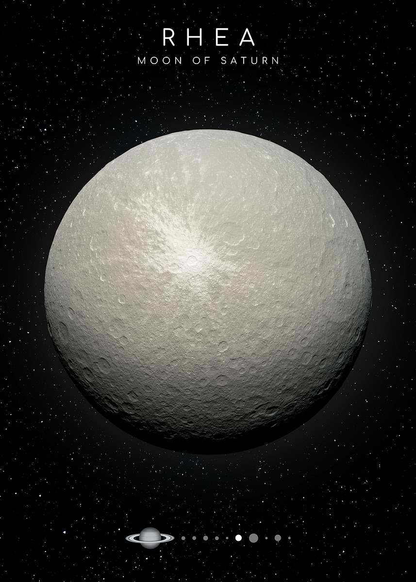 'Rhea Moon of Saturn' Poster, picture, metal print, paint by ...
