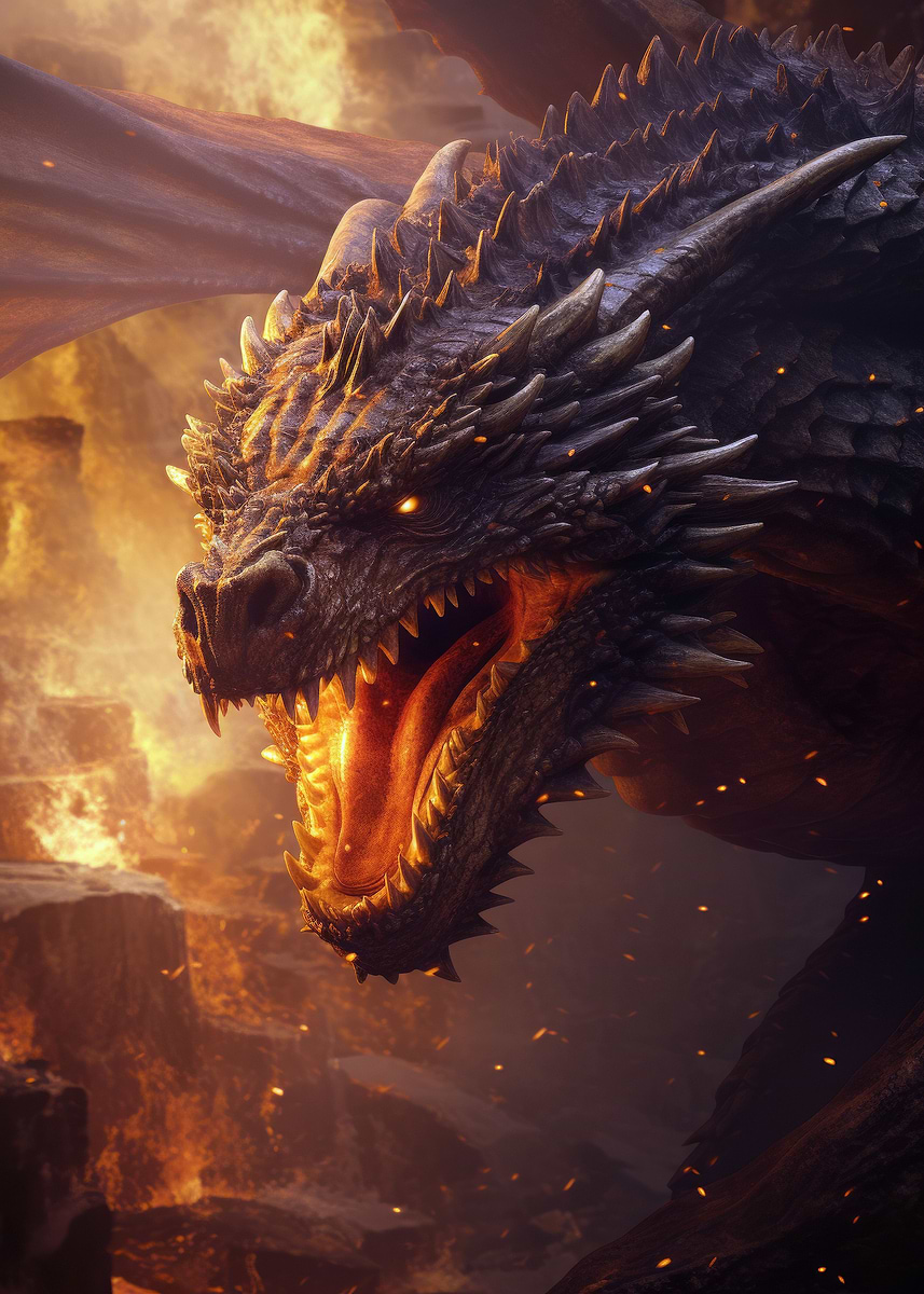 'Dragon' Poster, picture, metal print, paint by Alisson | Displate