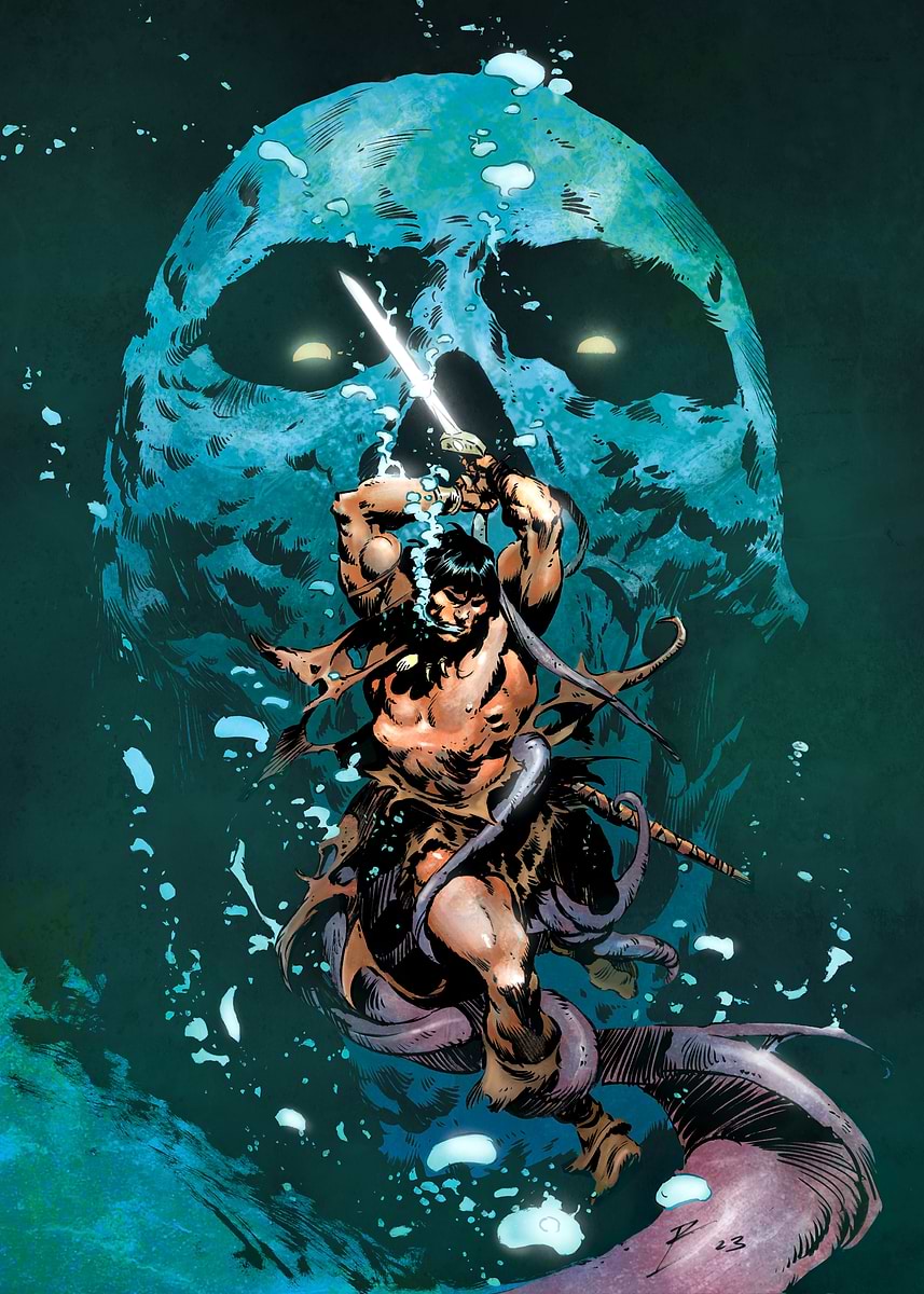 'Conan under water' Poster, picture, metal print, paint by Conan Exiles ...