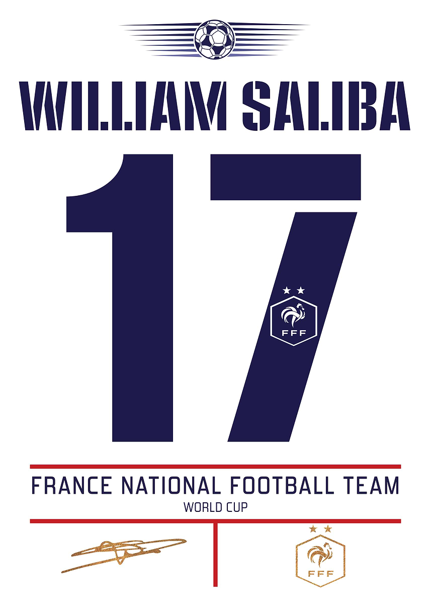 'William Saliba' Poster, picture, metal print, paint by Evan Arrington ...