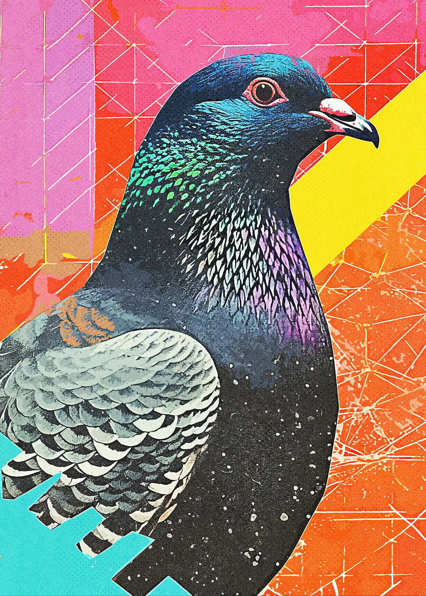 'Vintage Collage Dove' Poster, picture, metal print, paint by Ammar ...