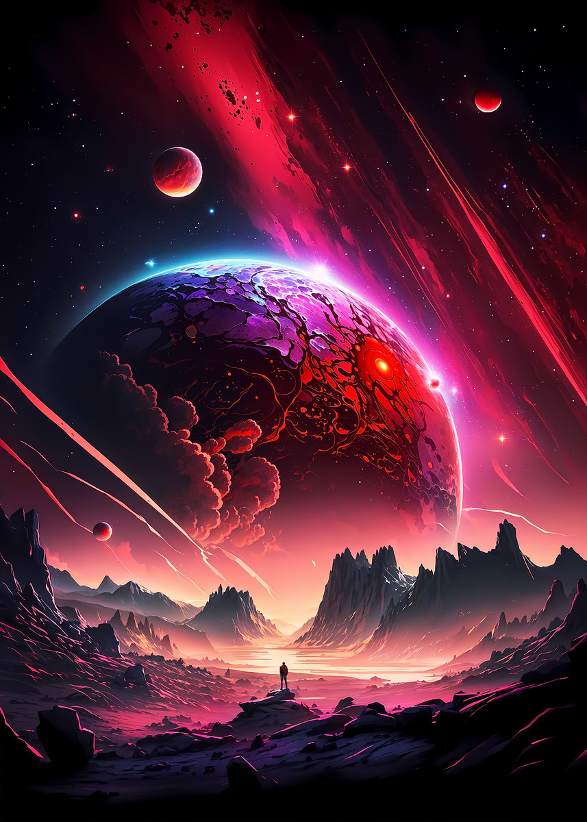 'Red Evil Stellar Horizon' Poster, picture, metal print, paint by Luong ...